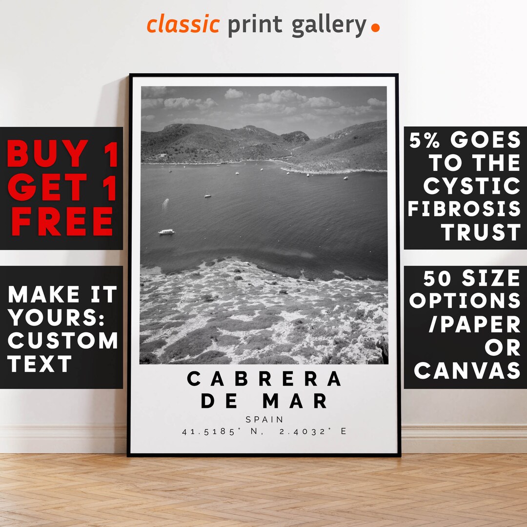 Cabrera De Mar Print,cabrera De Mar Wall Art,cabrera De Mar Black and ...