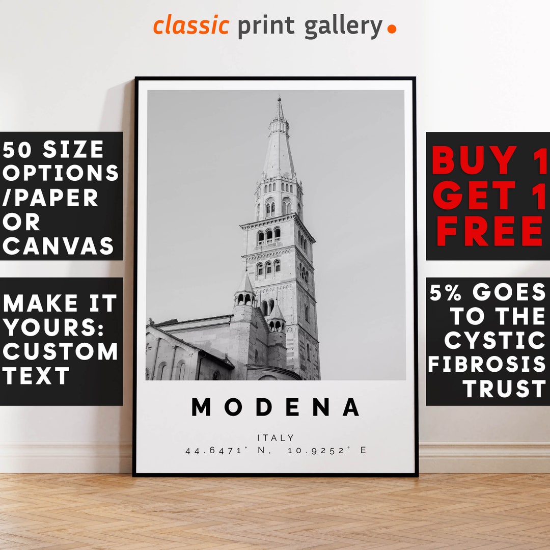 Modena Poster Black and White Print, Modena Wall Art, Modena Travel ...