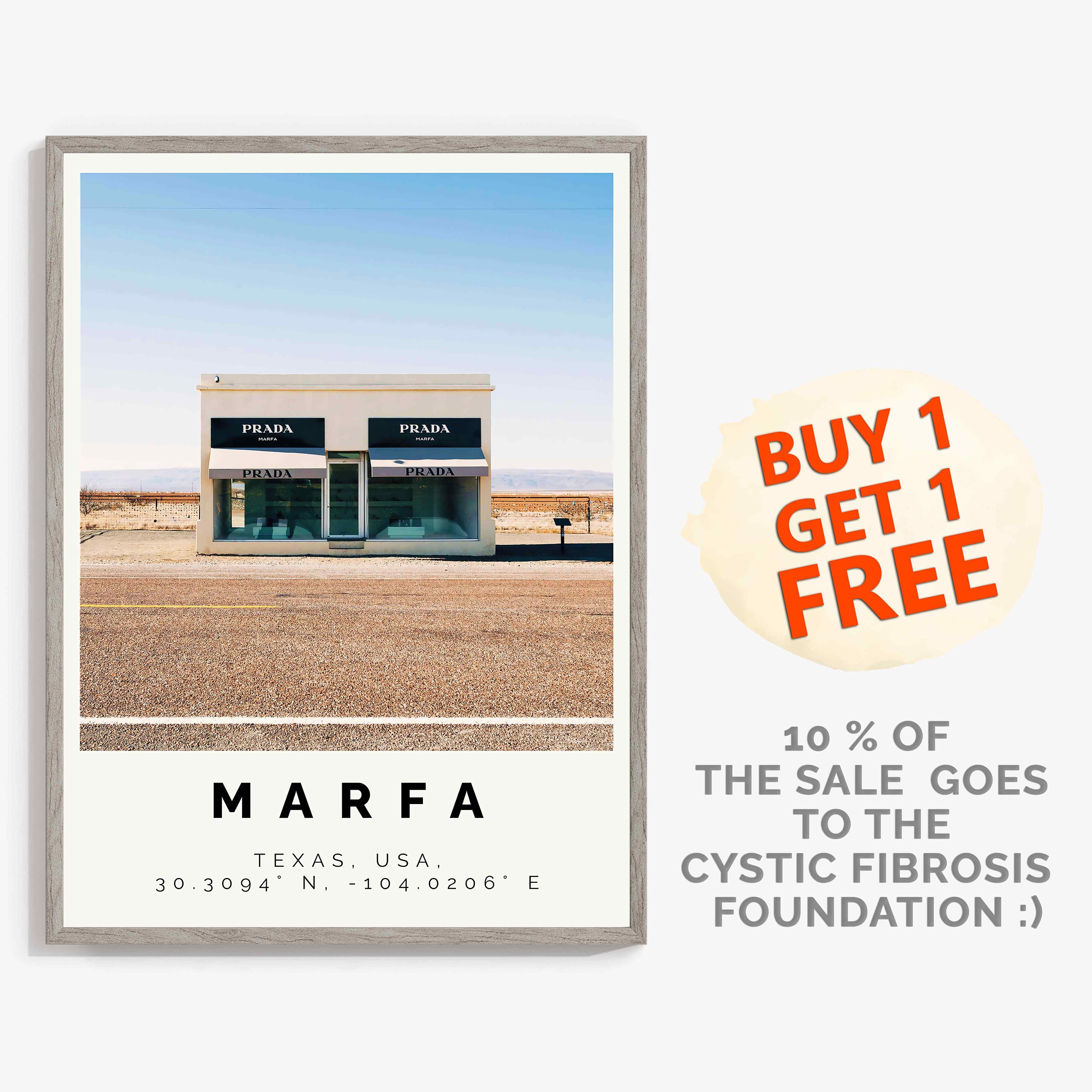 Marfa Poster Colorful Print Marfa Wall Art Marfa Photo - Etsy