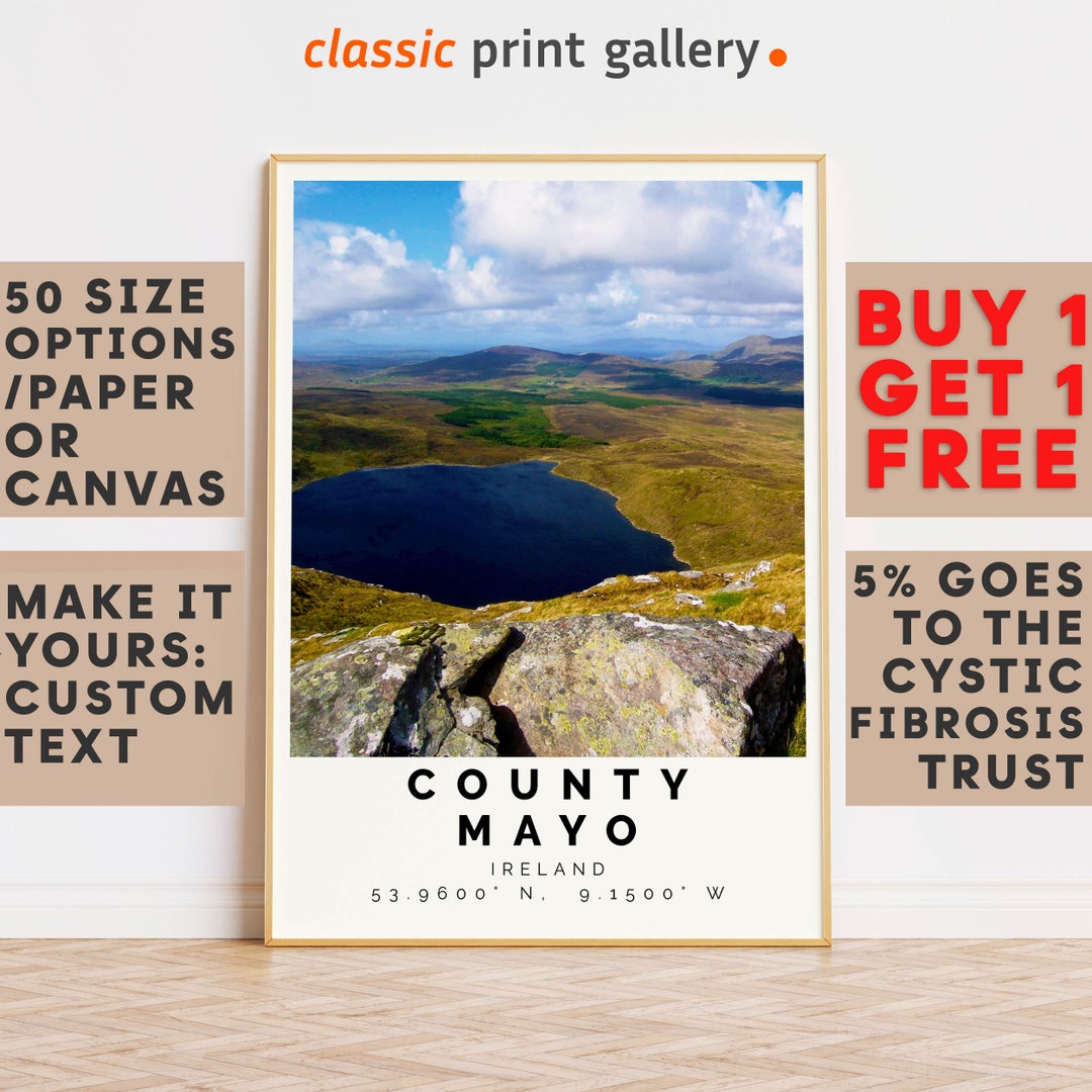 County Mayo Poster Colorful Print, County Mayo Wall Art, County Mayo ...