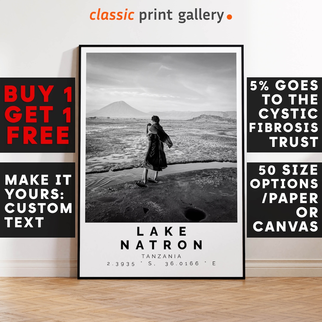 Lake Natron Print,lake Natron Wall Art,lake Natron Black and White ...