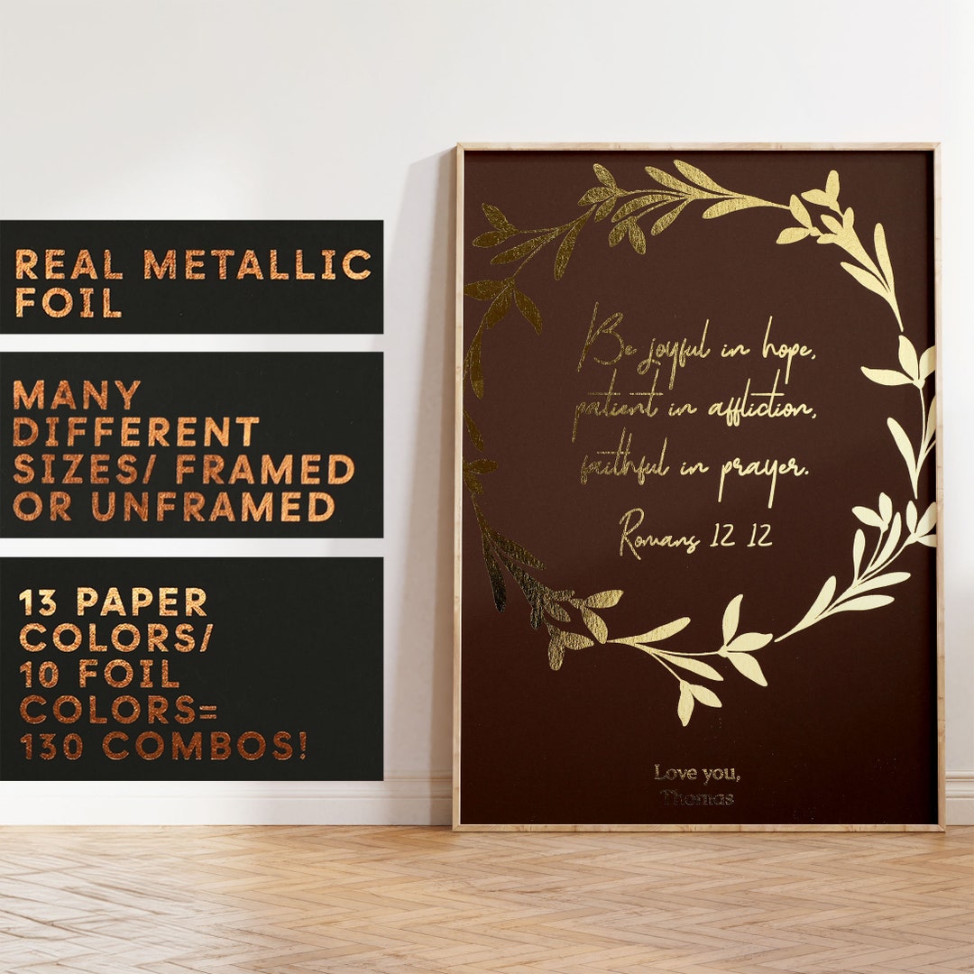 Bible Verse About Joy Gold Foil Printminimal Bible Verseconfirmation ...
