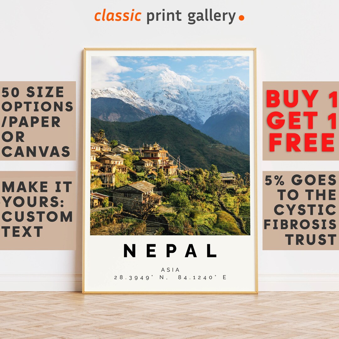 Nepal Poster Colorful Print, Nepal Wall Art, Nepal Photo Decor, Nepal ...