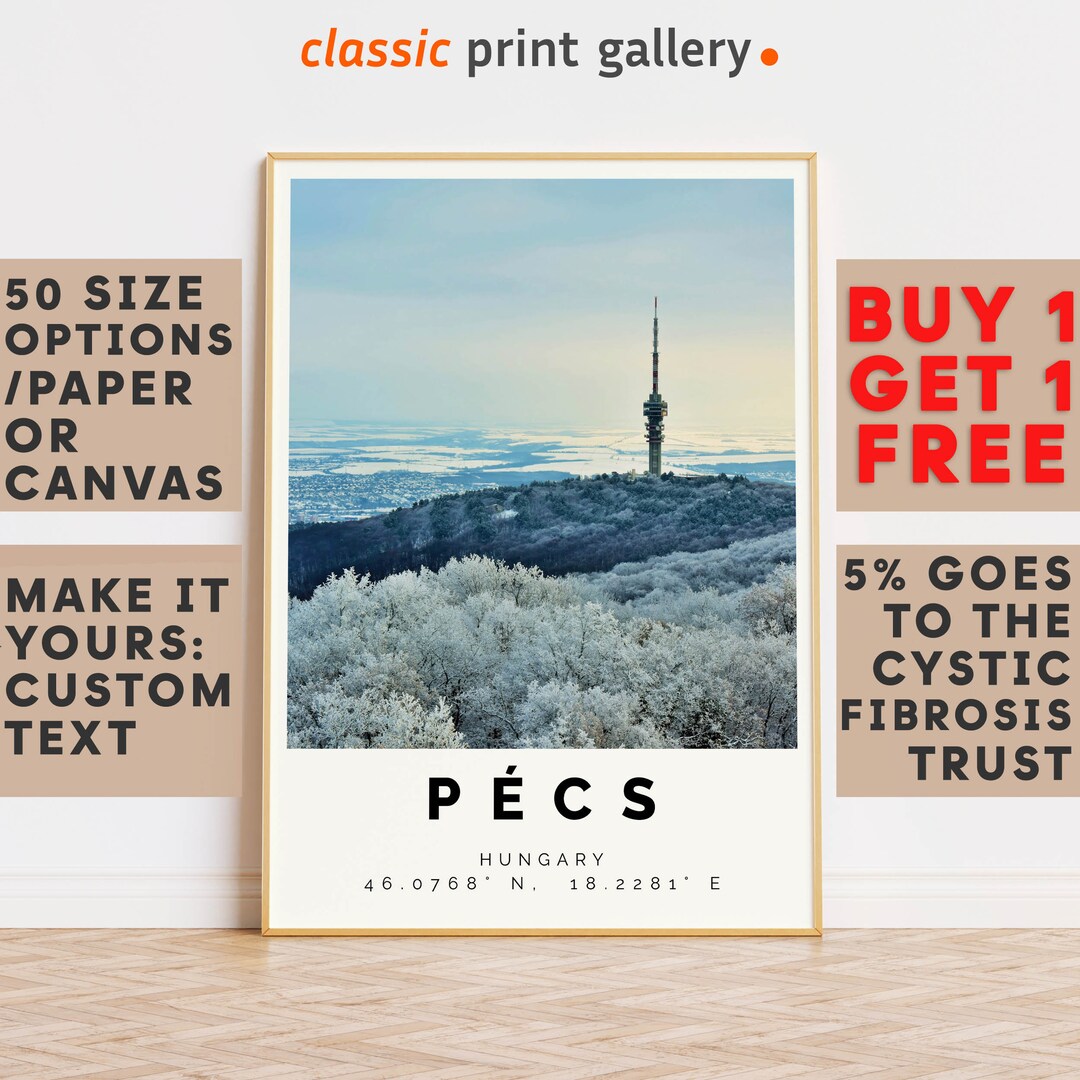 Pécs Poster Colorful Print, Pécs Wall Art, Pécs Photo Decor, Pécs Gift ...