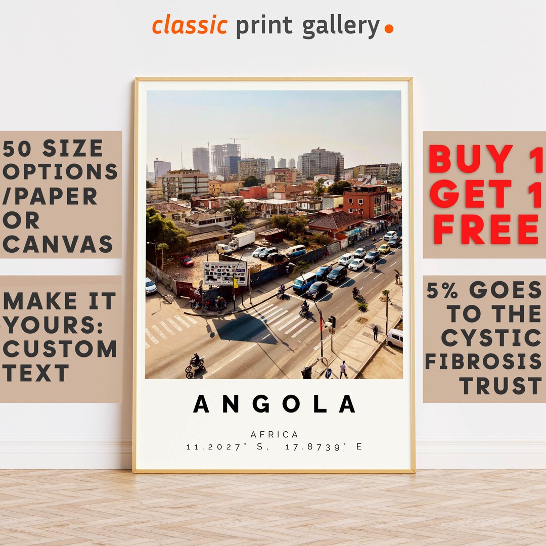 Angola Poster Colorful Print, Angola Wall Art, Angola Photo Decor ...