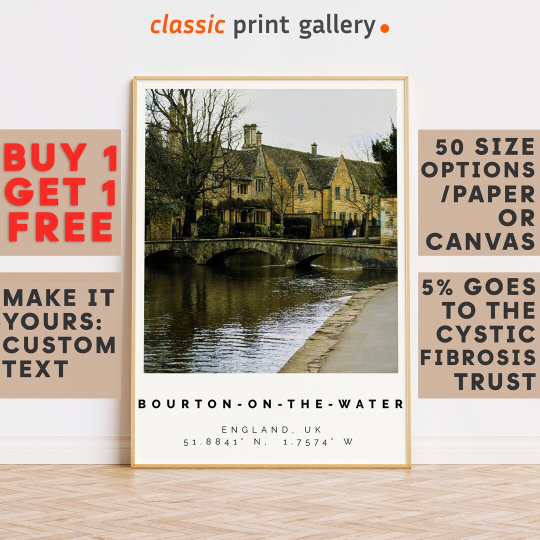 Bourton on the Water Print Colorful Poster|bourton on the Water Wall ...