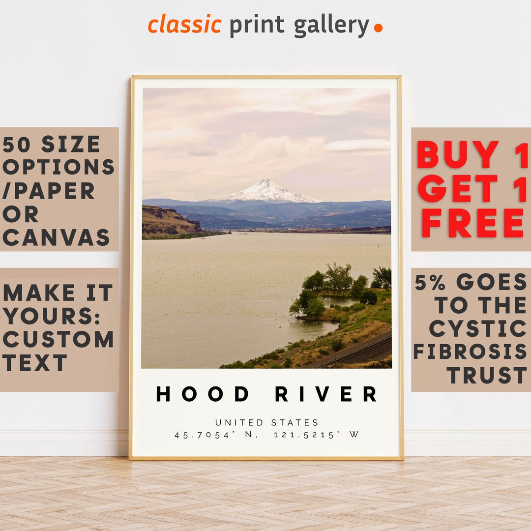 Hood River Poster Colorful Print, Hood River Wall Art, Hood River Photo ...