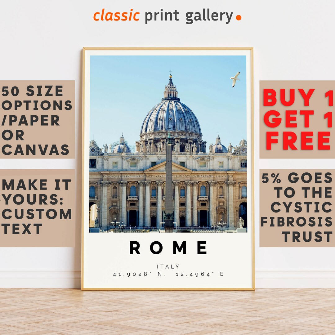 Rome Poster Colorful Print, Rome Wall Art, Rome Photo Decor, Rome Gift ...