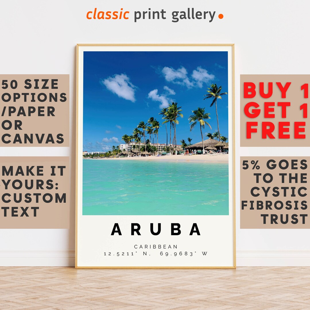 Aruba Poster Colorful Print, Aruba Wall Art, Aruba Photo Decor, Aruba ...