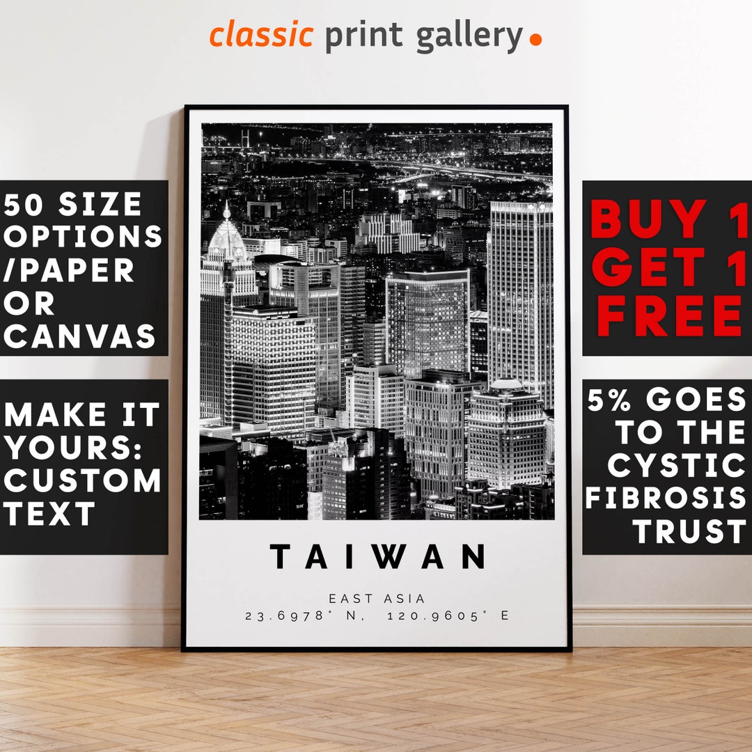 Taiwan Poster,taiwan Print,taiwan Black and White Photographic Art ...