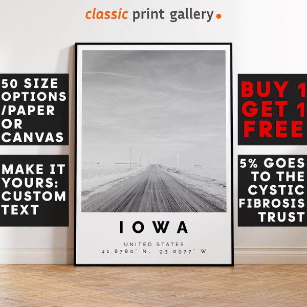 Iowa Poster - Etsy
