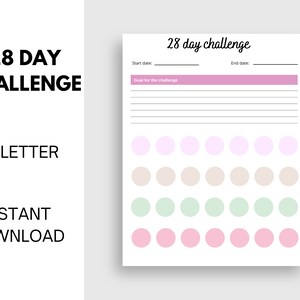 28 Day Challenge Printable Printable Goal Tracking Planner - Etsy UK