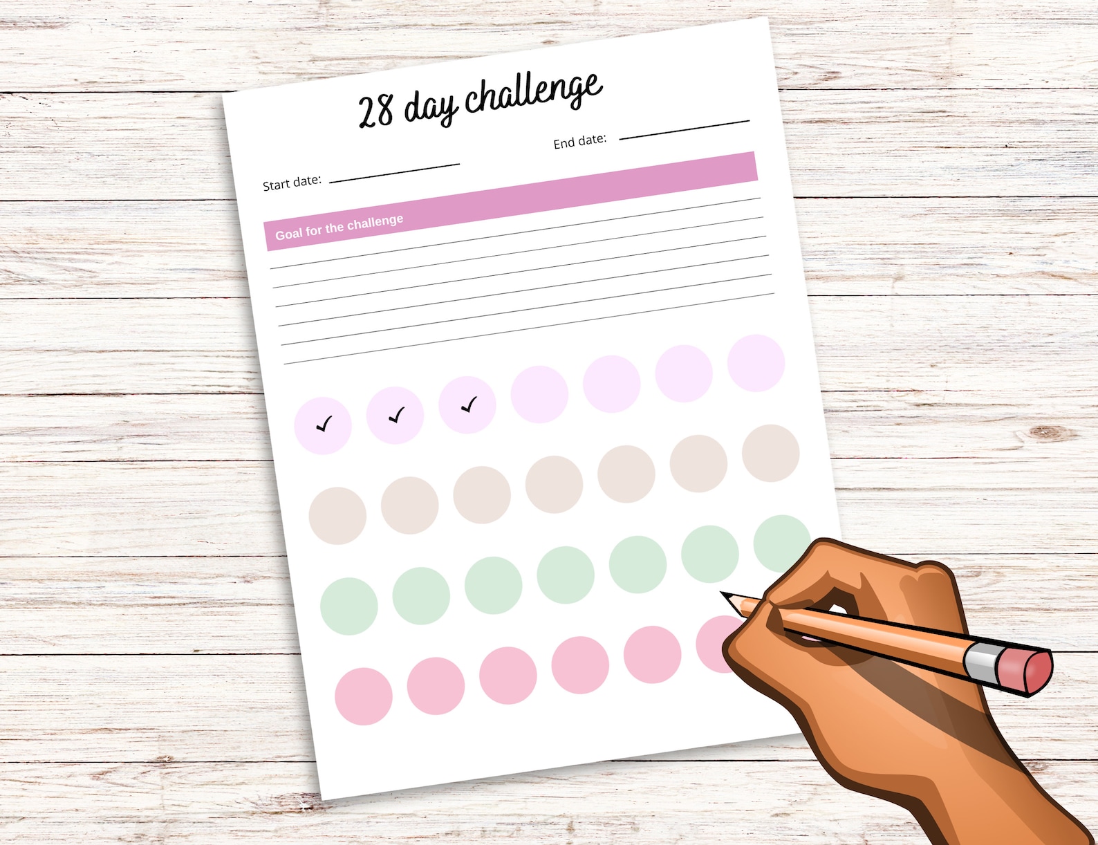28 Day Challenge Printable Printable Goal Tracking Planner - Etsy UK