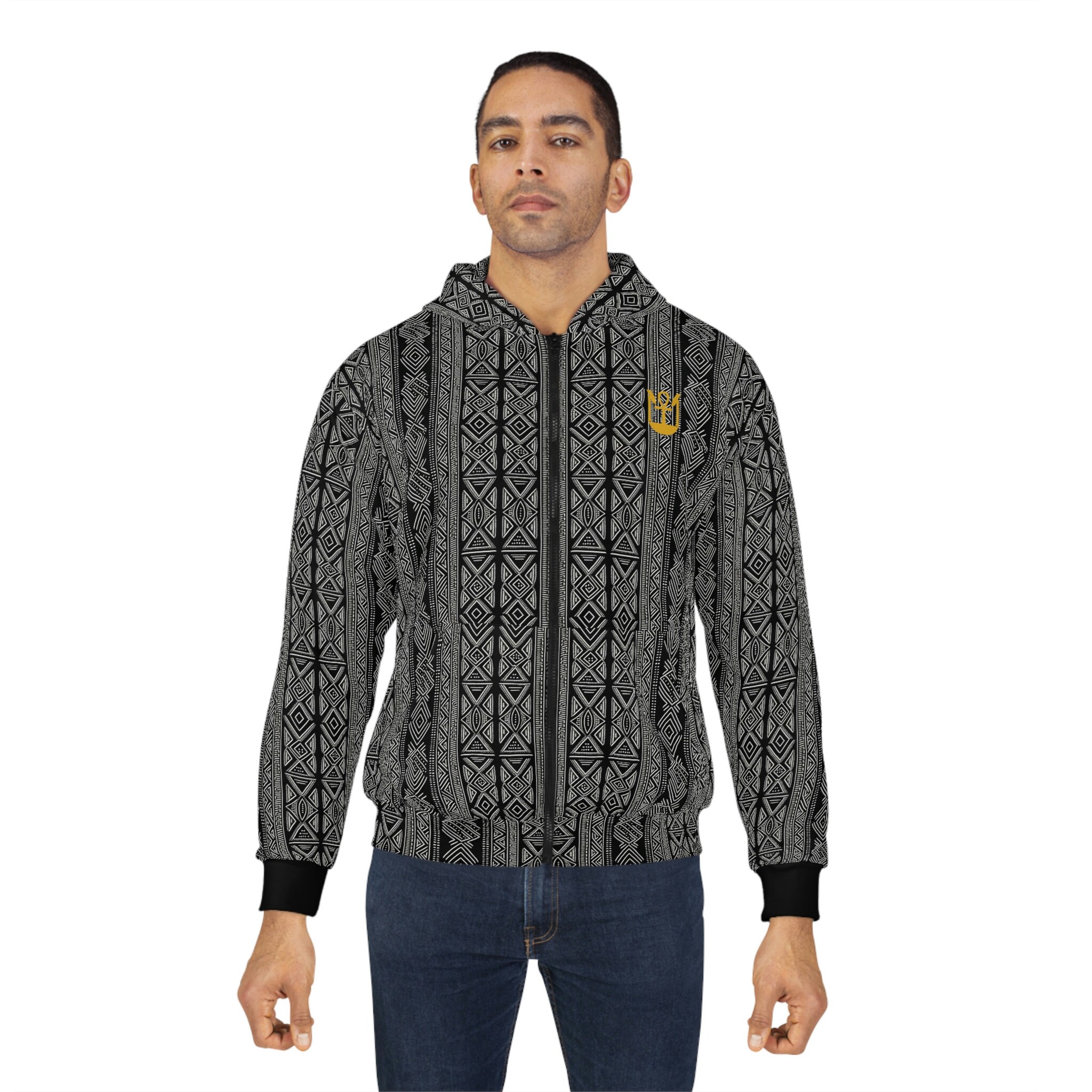 BRK Black Mud Cloth Zip up Hoodie - A Symbol of African Pride and ...