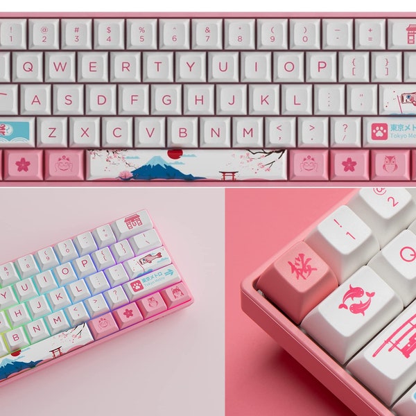Pink Korean Keycaps - Etsy