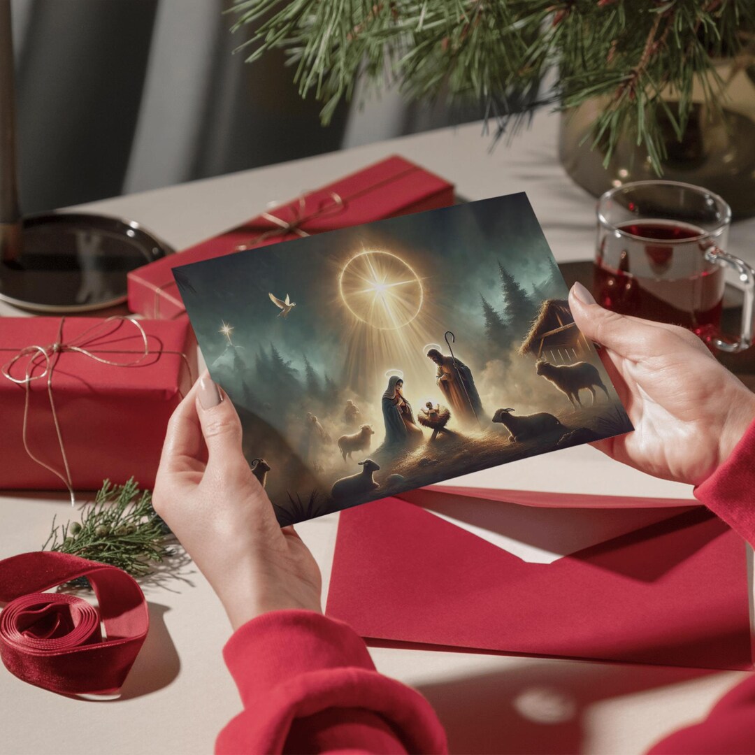 Nativity Christmas Card Set: Religious Holiday Greeting Cards - Etsy
