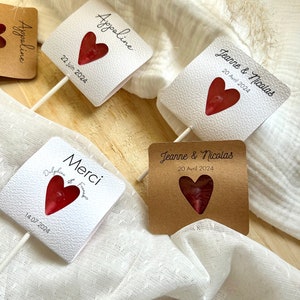 Sucette cœur personnalisable cadeau invité baptême, mariage ...