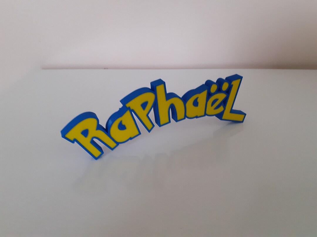 Custom Text Pokemon Style Curve 3D Printing - Etsy