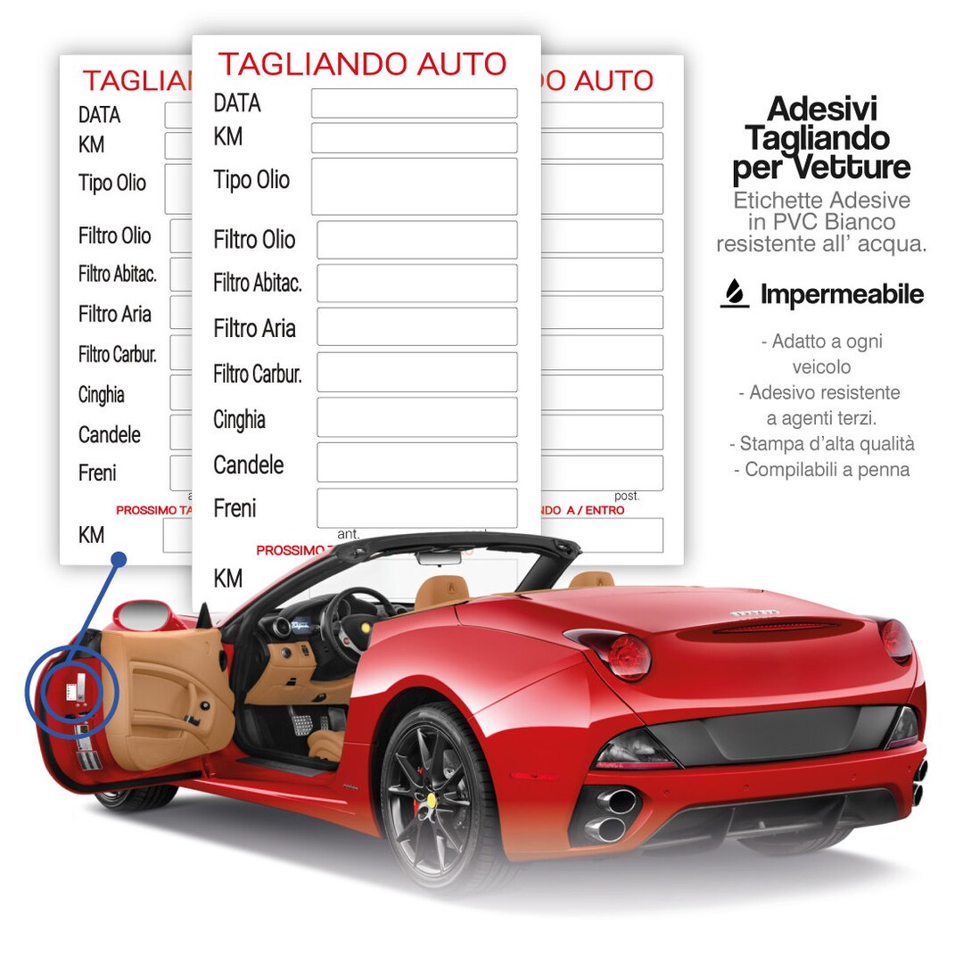 Car Oil Change Coupon Label Complete Sticker in Universal Water ...