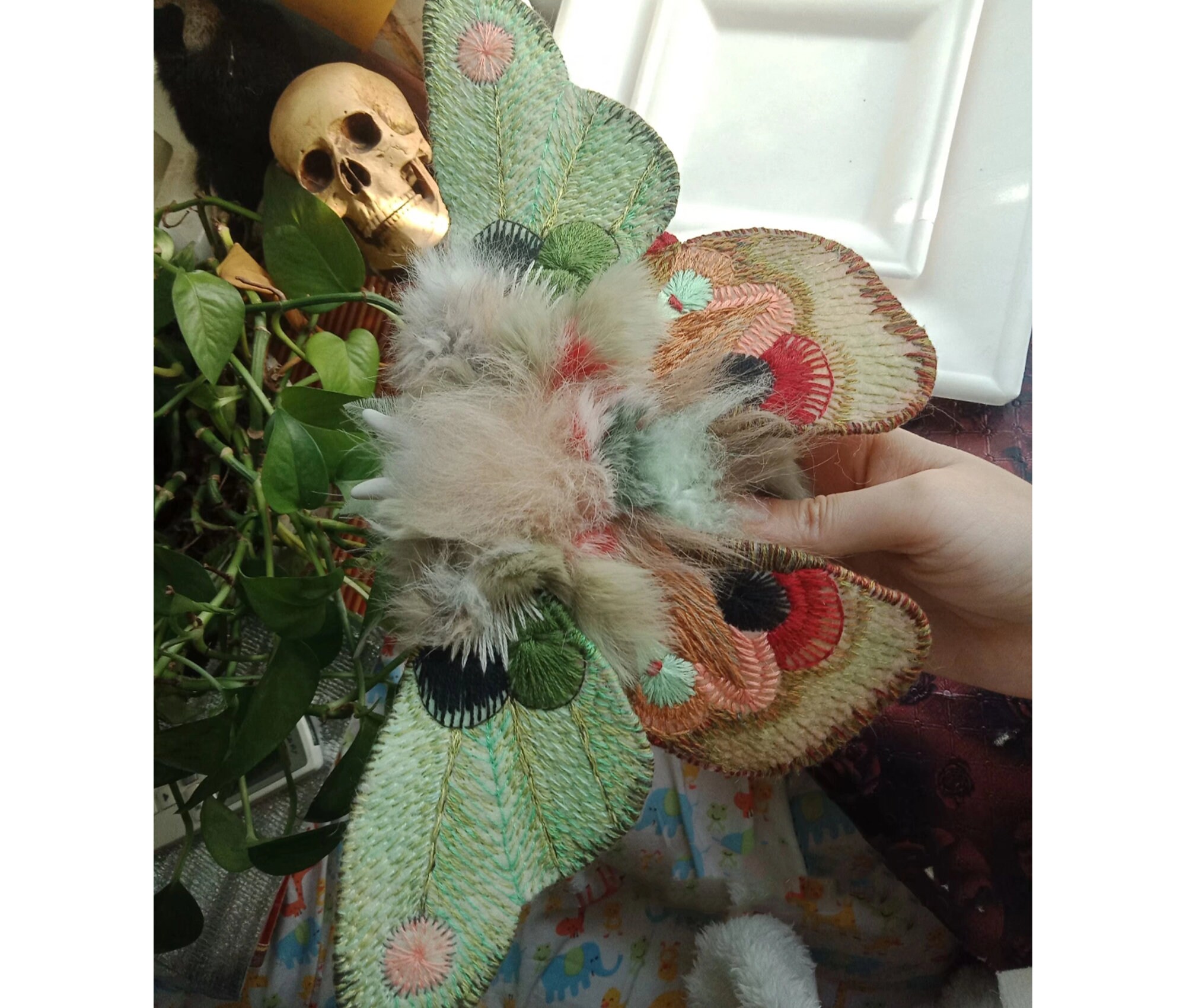 Handmade Moth Plush Toy, Hand-painted Geometric Style Unique Handmade ...