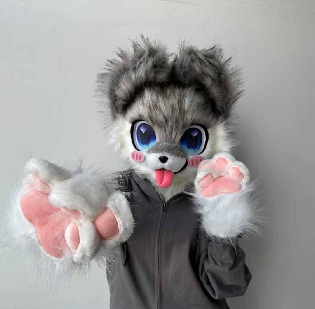 Dog Fursuit Head, Kemono Dog Furry Mask,cute Dog Furry Head,dog Cosplay ...