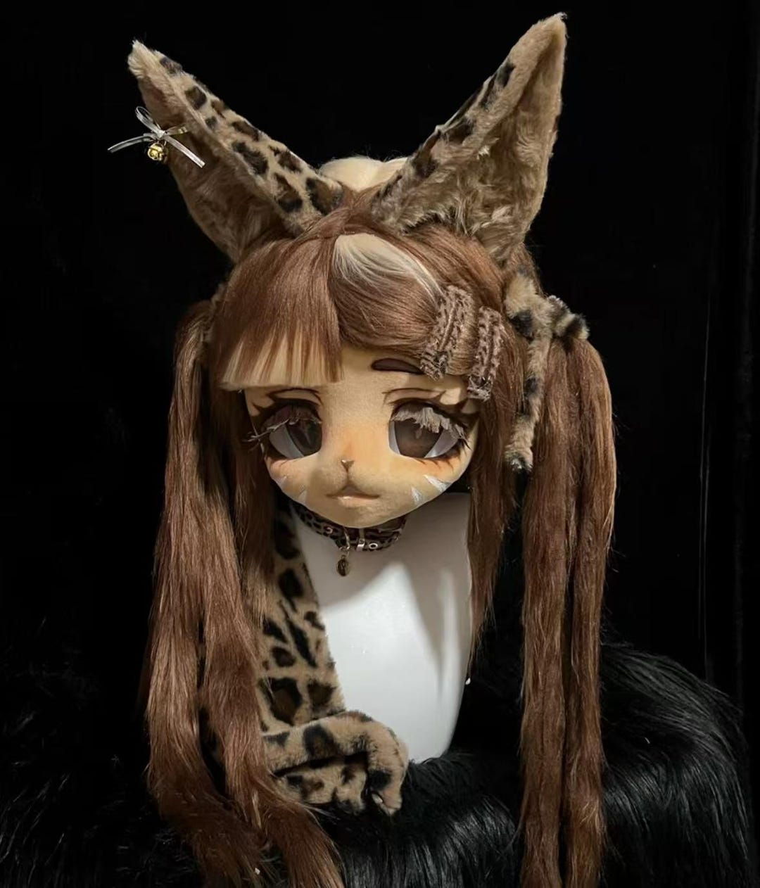 Kigurumi Furry Head Ocelot Girl Furry Mask Head, Y2K Fursuit Cos, New ...