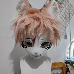 Jujutsu Kaisen Yuji Itadori Kigurumi Fur Head, Cute Furry Mask Head ...