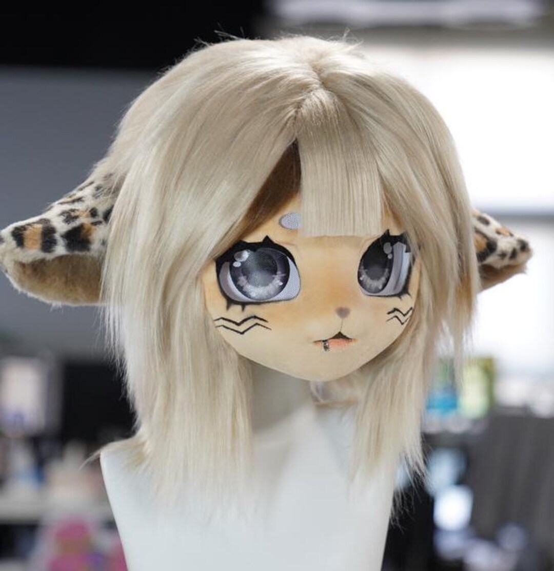 Kig Fursuit Head, Leopard Cat Furry Head,fantasy Creatures,cute Y2k ...
