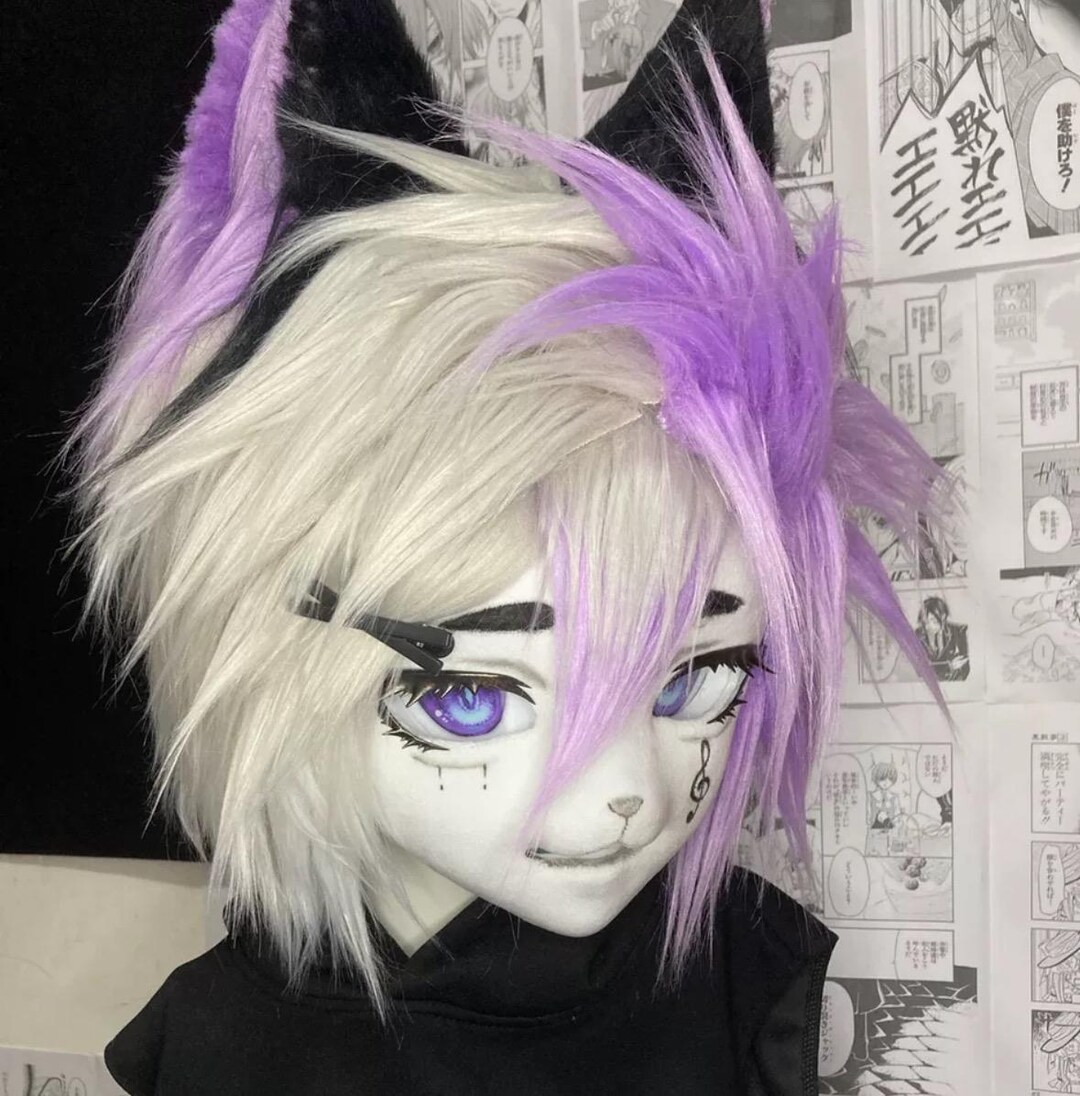 Kigurumi Furry Head-dark Fox Boy ,gothic Style Furry Mask Head, Y2K ...