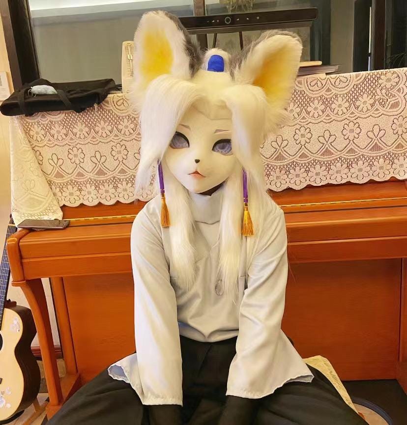 Kigurumi Furry Head, Cute Furry Mask Head, Fur Cos, New Fur Suit Head ...