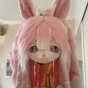 Pink Cat Princess Kig Fursuit Head Furry Fursona Fantasy Creatures - Etsy