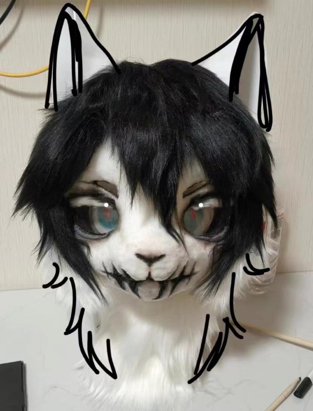 Kigurumi Furry Head, Cute Furry Mask Head, Fur Cos, New Fur Suit Head ...