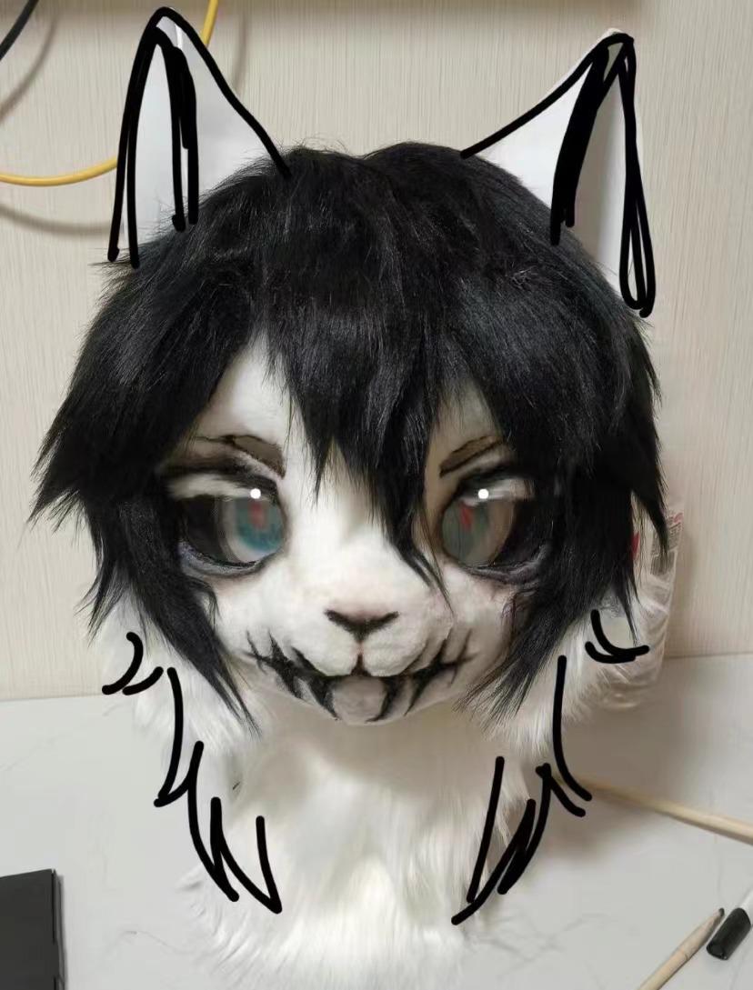 Kigurumi Furry Head, Cute Furry Mask Head, Fur Cos, New Fur Suit Head ...
