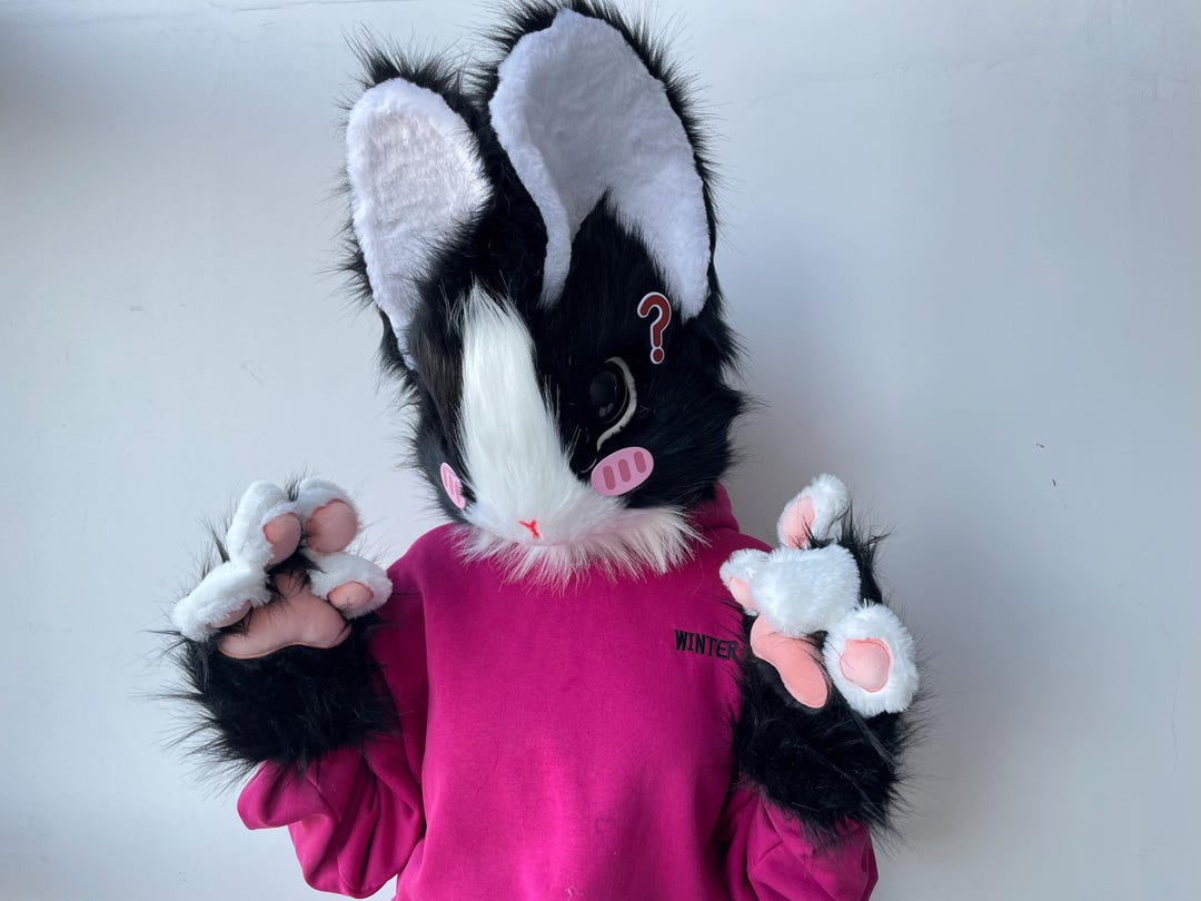Rabbit Fursuit Head,realistic Rabbit Furry Mask,bunny Furry Head,rabbit ...