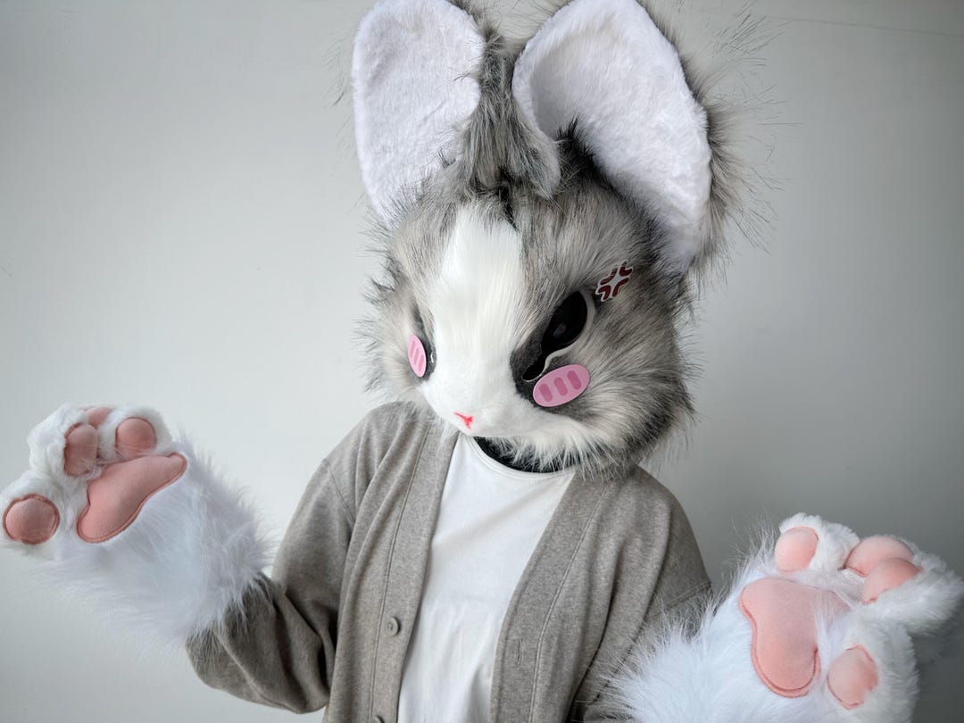 Rabbit Fursuit Head,realistic Rabbit Furry Mask,bunny Furry Head,rabbit Cosplay Props,cheap ...