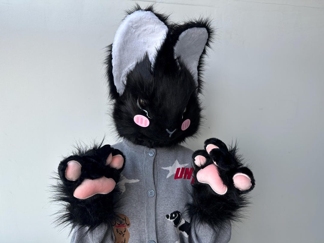 Rabbit Fursuit Head,realistic Rabbit Furry Mask,bunny Furry Head,rabbit Cosplay Props,cheap ...