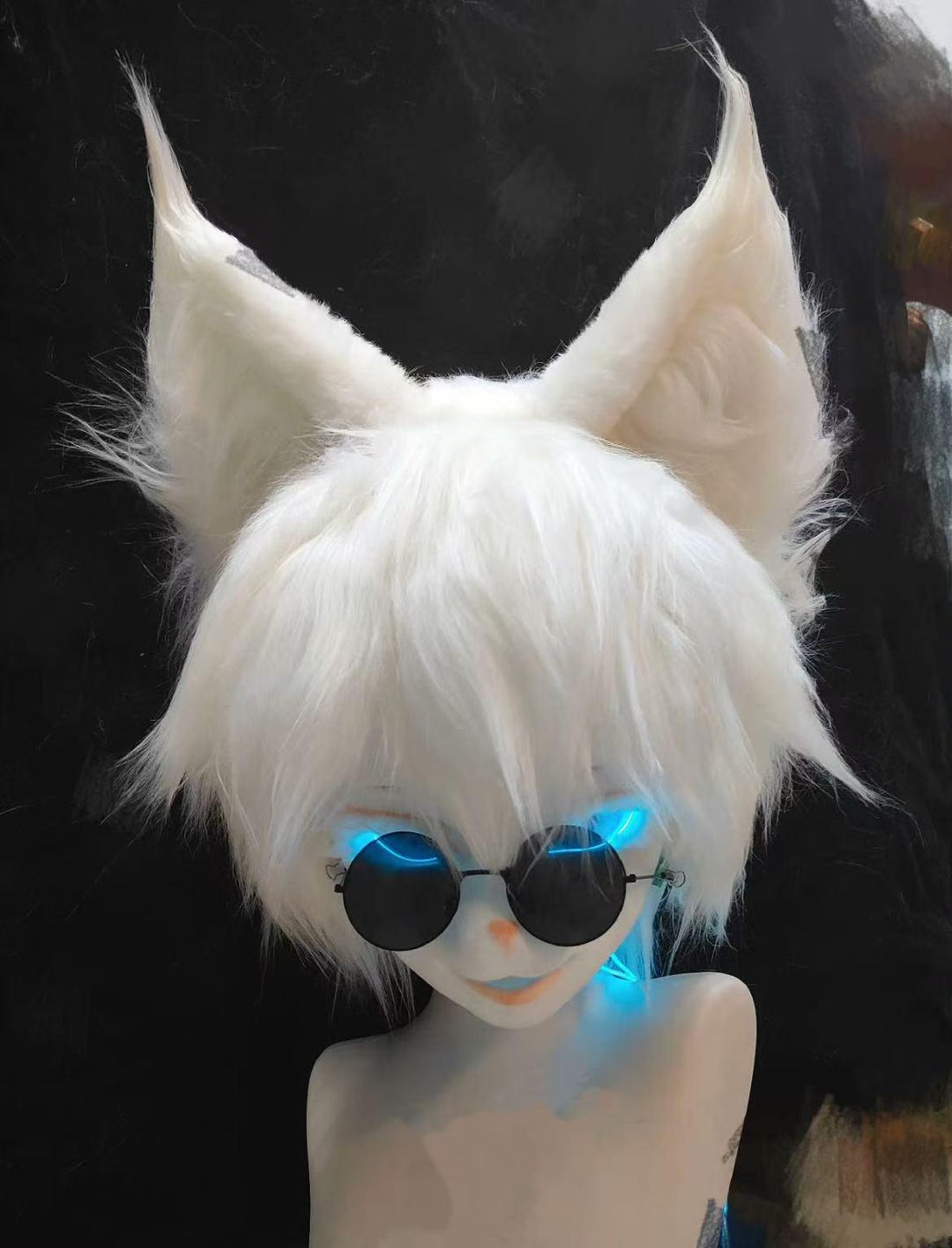 Jujutsu Kaisen Satoru Gojo Kigurumi Fur Head, Cute Furry Mask Head ...