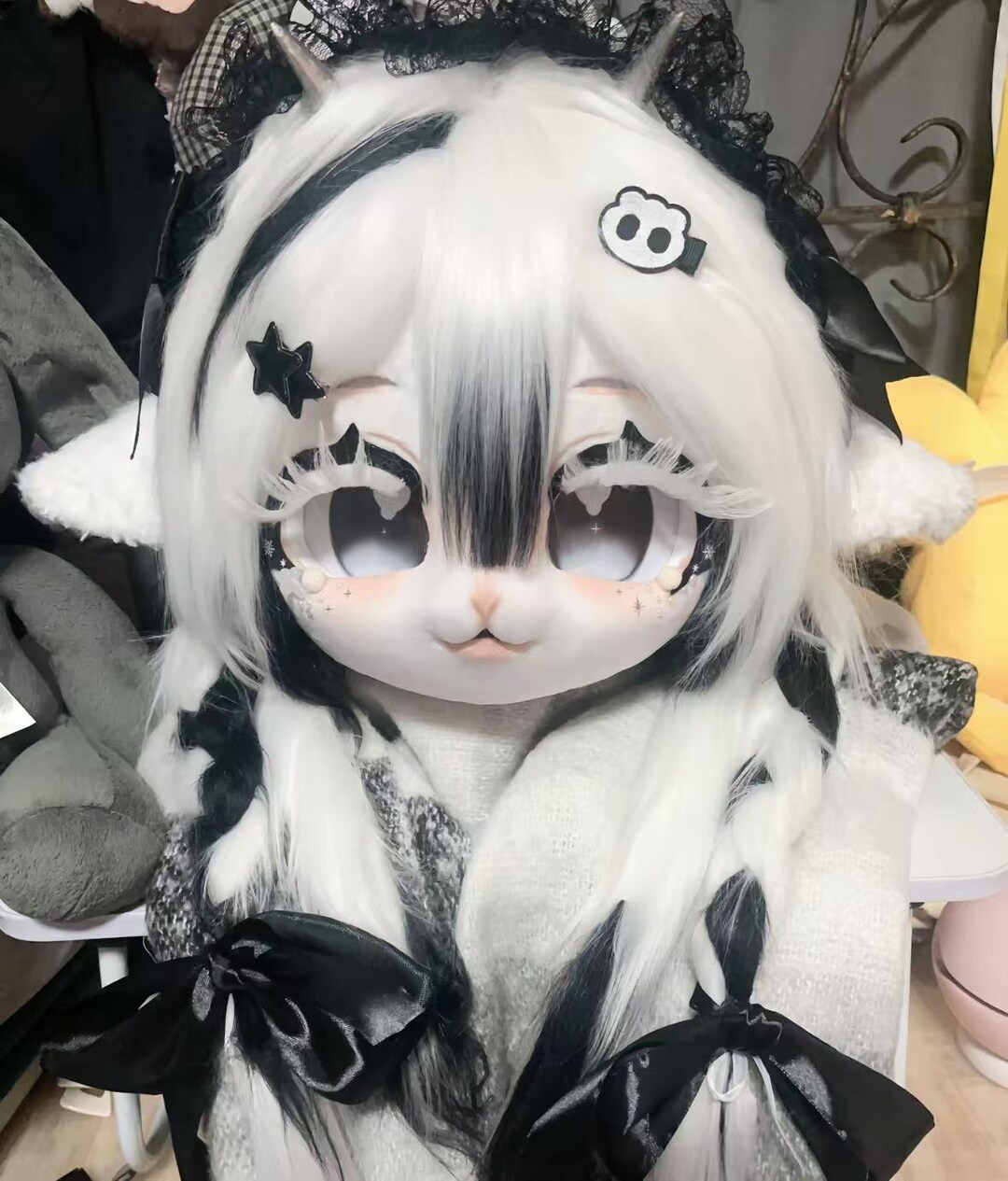 Kigurumi Furry Head Sweet Cool Sheep Girl Furry Mask Head, Y2K Fursuit Cos, New Furry Suit Head ...