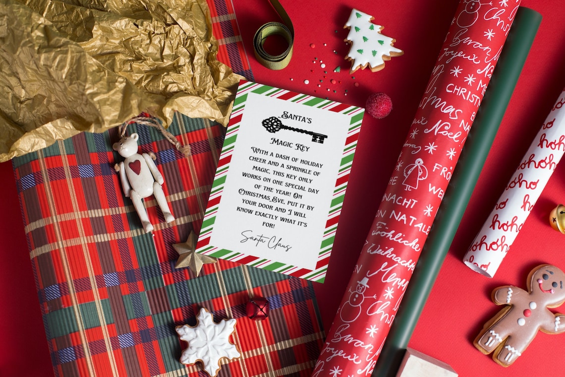 Editable Printable Santas Magic Key Template / Santa / Christmas / Xmas ...