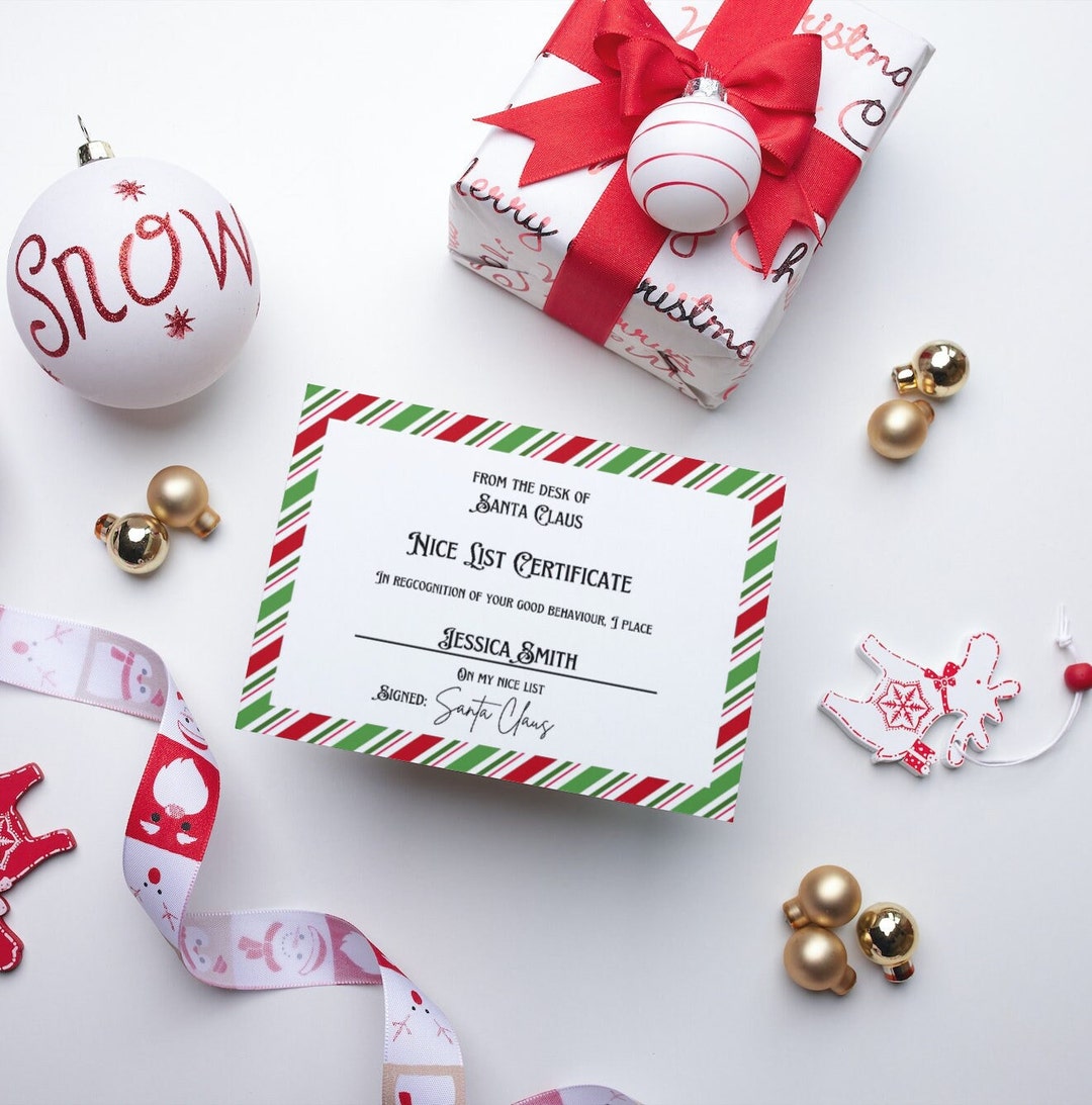 Printable Editable Nice List Certificate Template / Canva Template ...