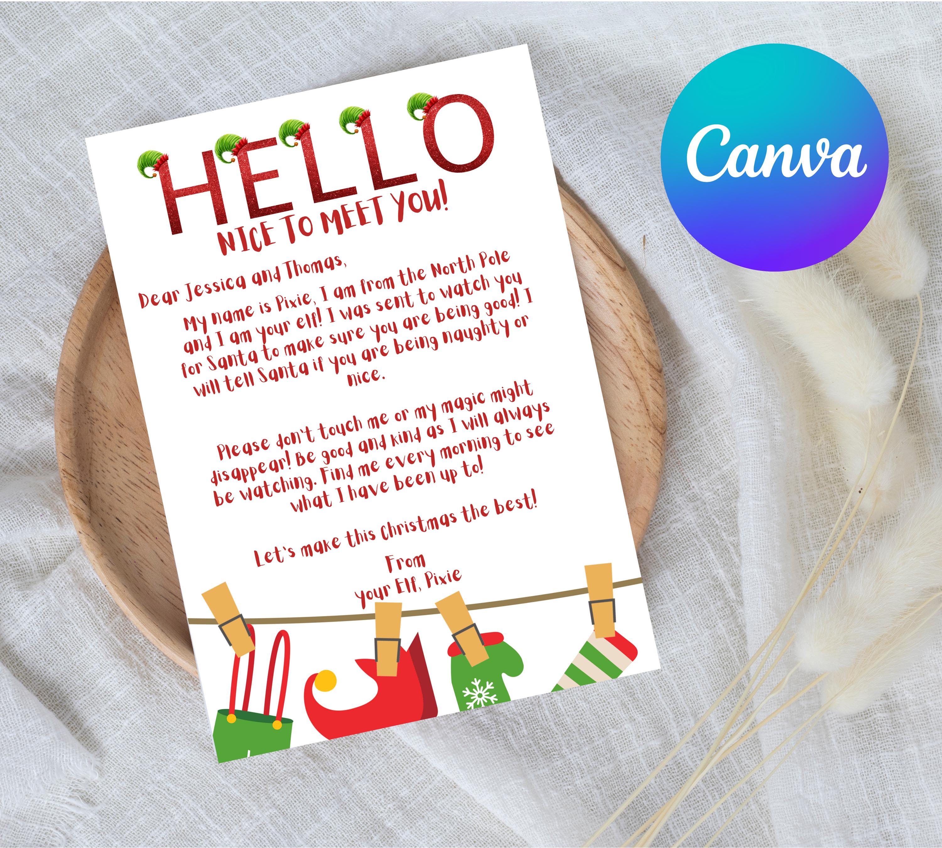 Printable Editable Elf Arrival Letter Template / Canva Template ...