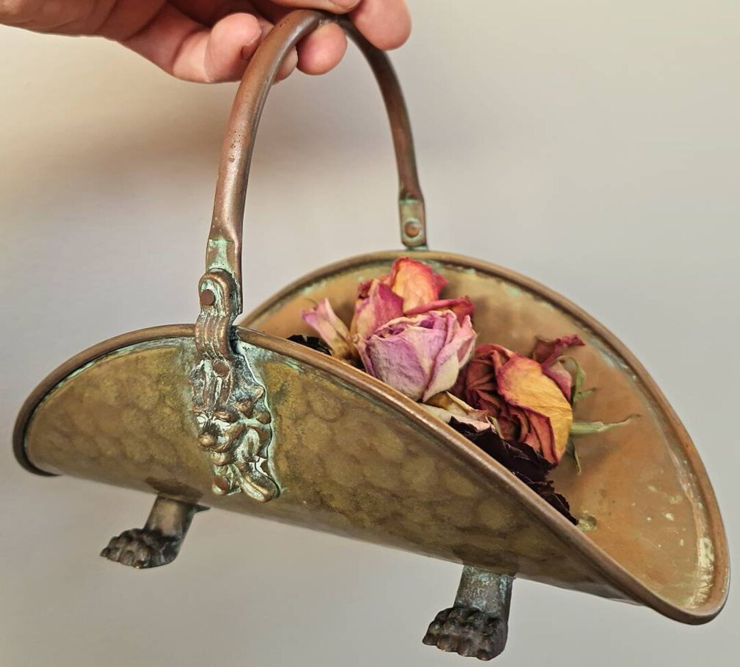 Brass Tinder Basket Brass Flower Basket Honeycomb Hammered - Etsy