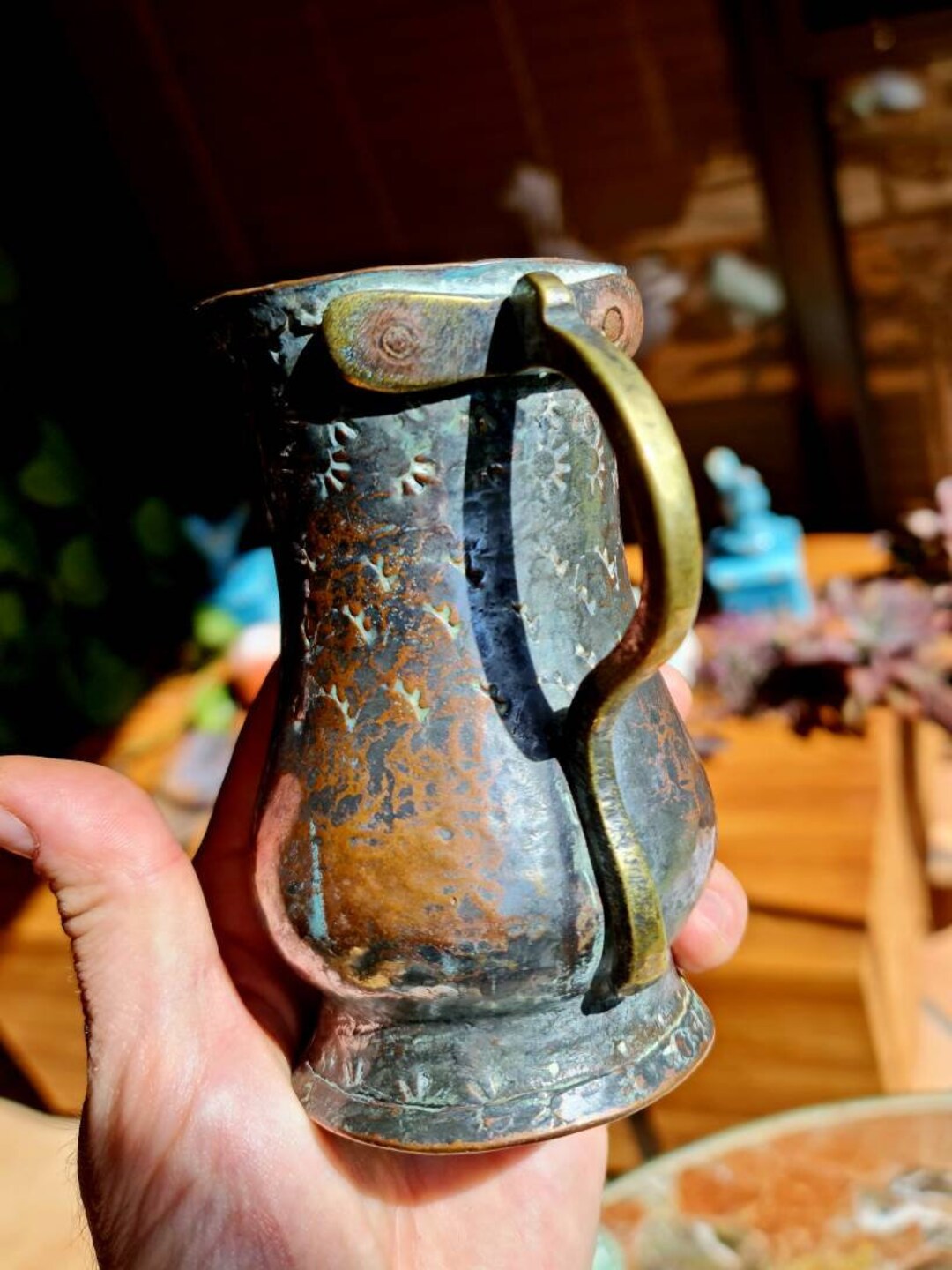 Ottoman Copper Mug, Antique Mug, Handforged, Etched Sun Symbols. Brass ...