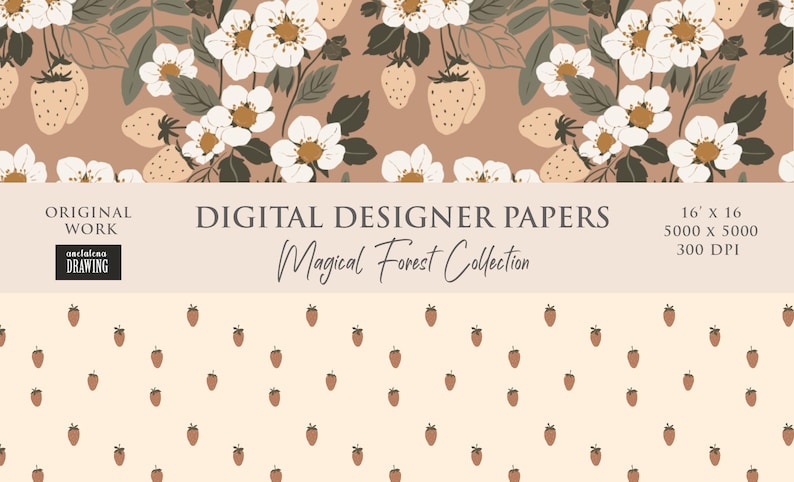 Magical Forest Collectcion Digital Papers - Commercial Use - Scrabook ...