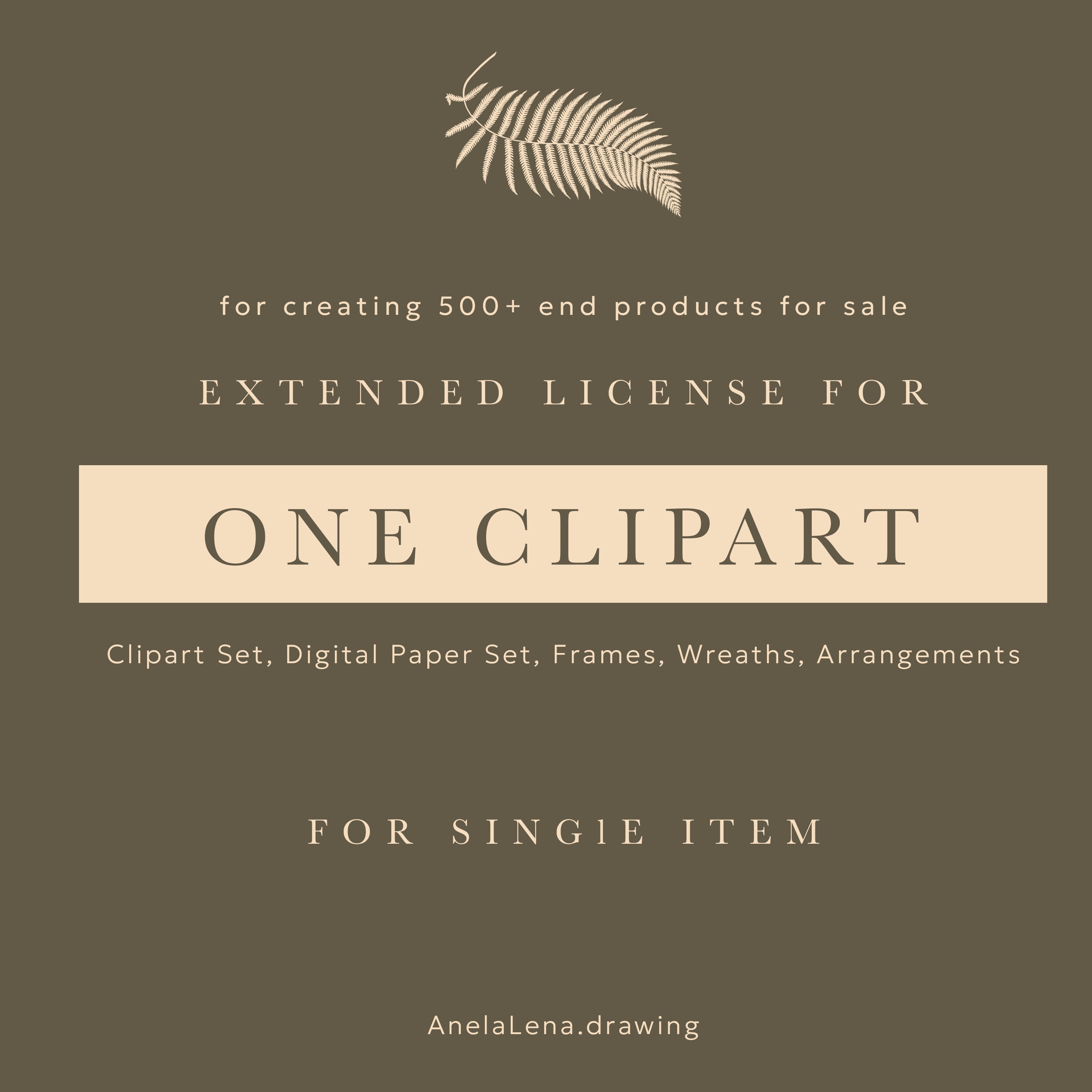 Extended License One Clipart - for One Single Clipart or Clipart Set ...