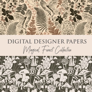 Magical Forest Collectcion Digital Papers - Commercial Use - Scrabook ...