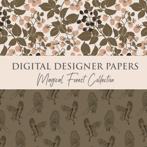 Magical Forest Collectcion Digital Papers - Commercial Use - Scrabook ...