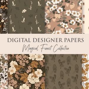 Magical Forest Collectcion Digital Papers - Commercial Use - Scrabook ...
