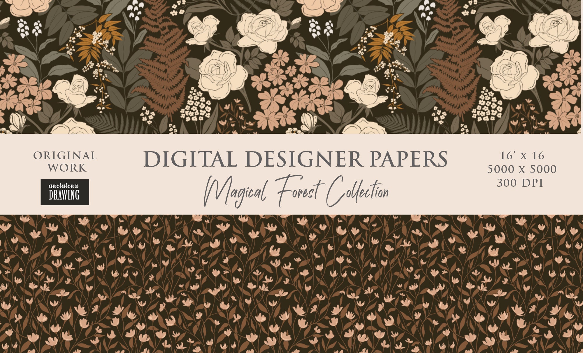 Magical Forest Collectcion Digital Papers - Commercial Use - Scrabook ...