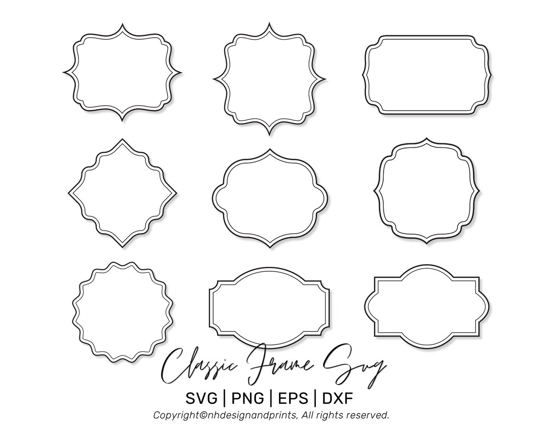 Classic Frames SVG, Curly Bracket Frame, Label Svg, Sign Svg ...